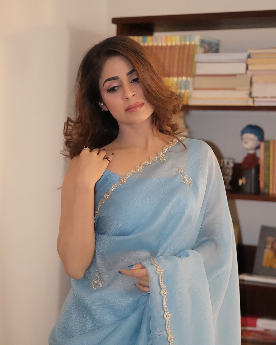 Premium Designer Pixel Crush Saree – Well Ethnic Cloth